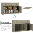 Homfa Sideboard Storage Cabinet with 3 Drawers & 3 Doors, 53.54'' Wide ...