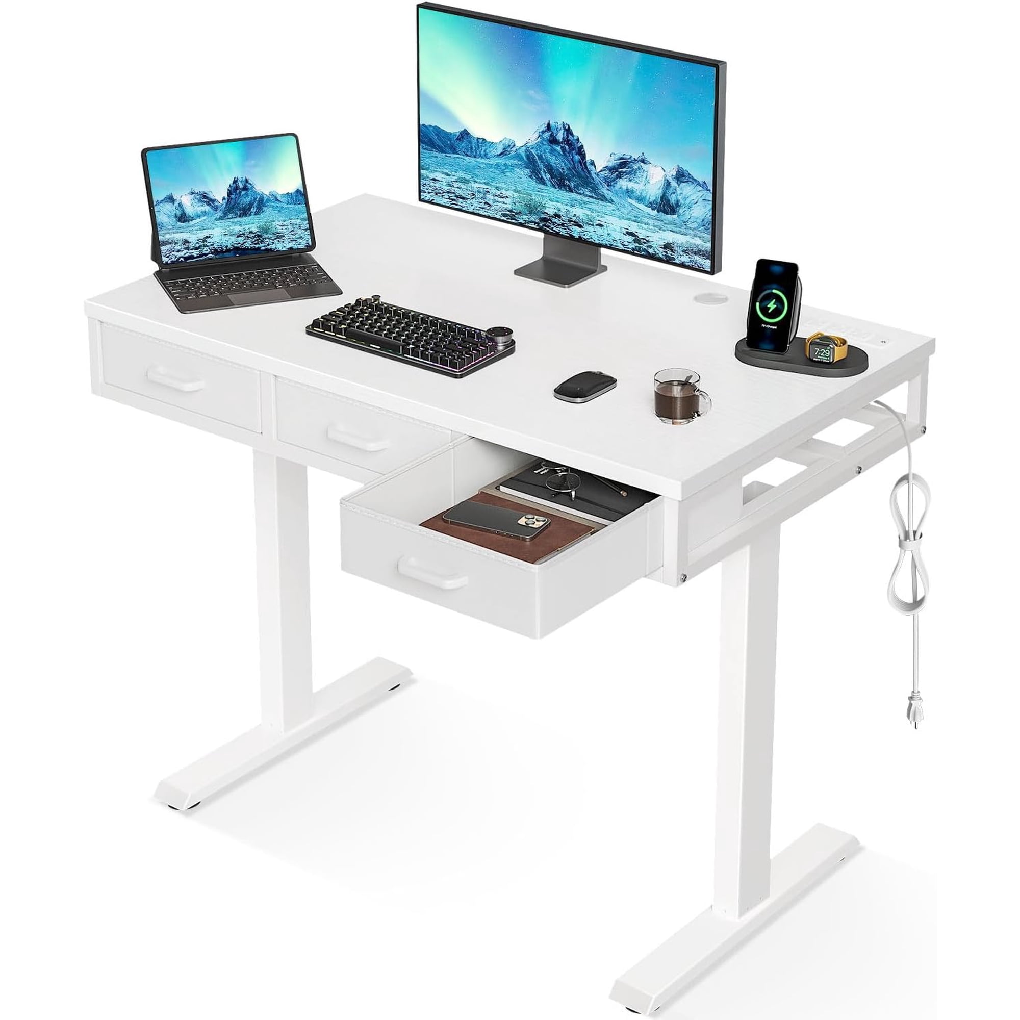 Click here for Nobrand Electric Standing Desk With 3 Drawers  40... prices