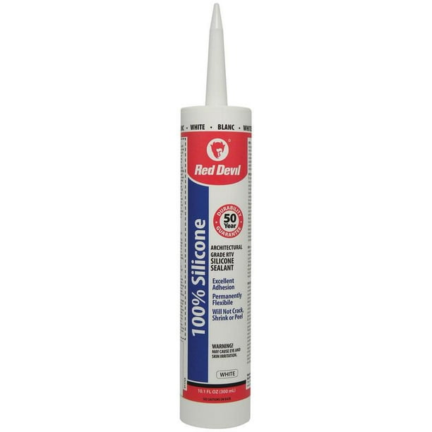 Red Devil 0117CA Silicone Sealant, White, 9 oz Cartridge - Walmart.com ...