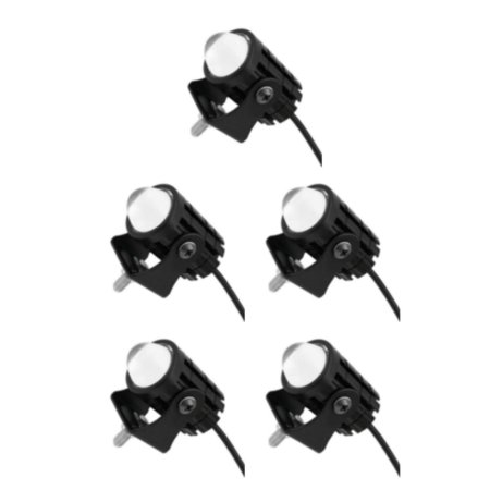 relayinert Motorcycle LED Headlight Driving Auxiliary Spotlight Bike 6000K Boat Style A 5Set ...