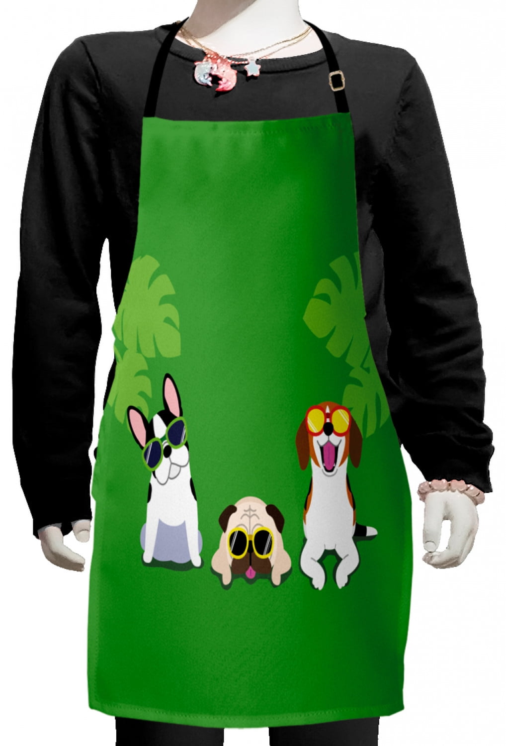 Funny Kids Apron, Sunglasses Monstera Dogs Happy Crowd Summertime ...