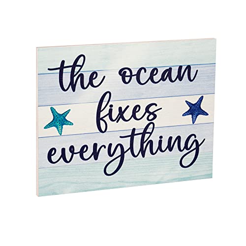 JennyGems The Ocean Fixes Everything Wooden Sign, Beach and Coastal ...