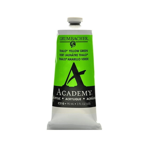Academy Acrylic Colors thalo yellow green, 3 oz. (90 ml) (pack of 3 ...