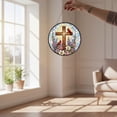 Stained Glass Red Cardinal Cross Suncatcher, Religious Easter Floral ...