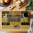Animal Print Cotton Linen Placemats Set of 4, Art Rustic Yellow Leopard ...