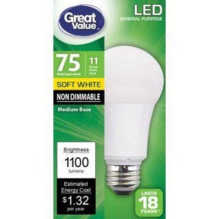 Greenlite® Extra Brite Non-Dimmable LED Bulb, 19 W, LED