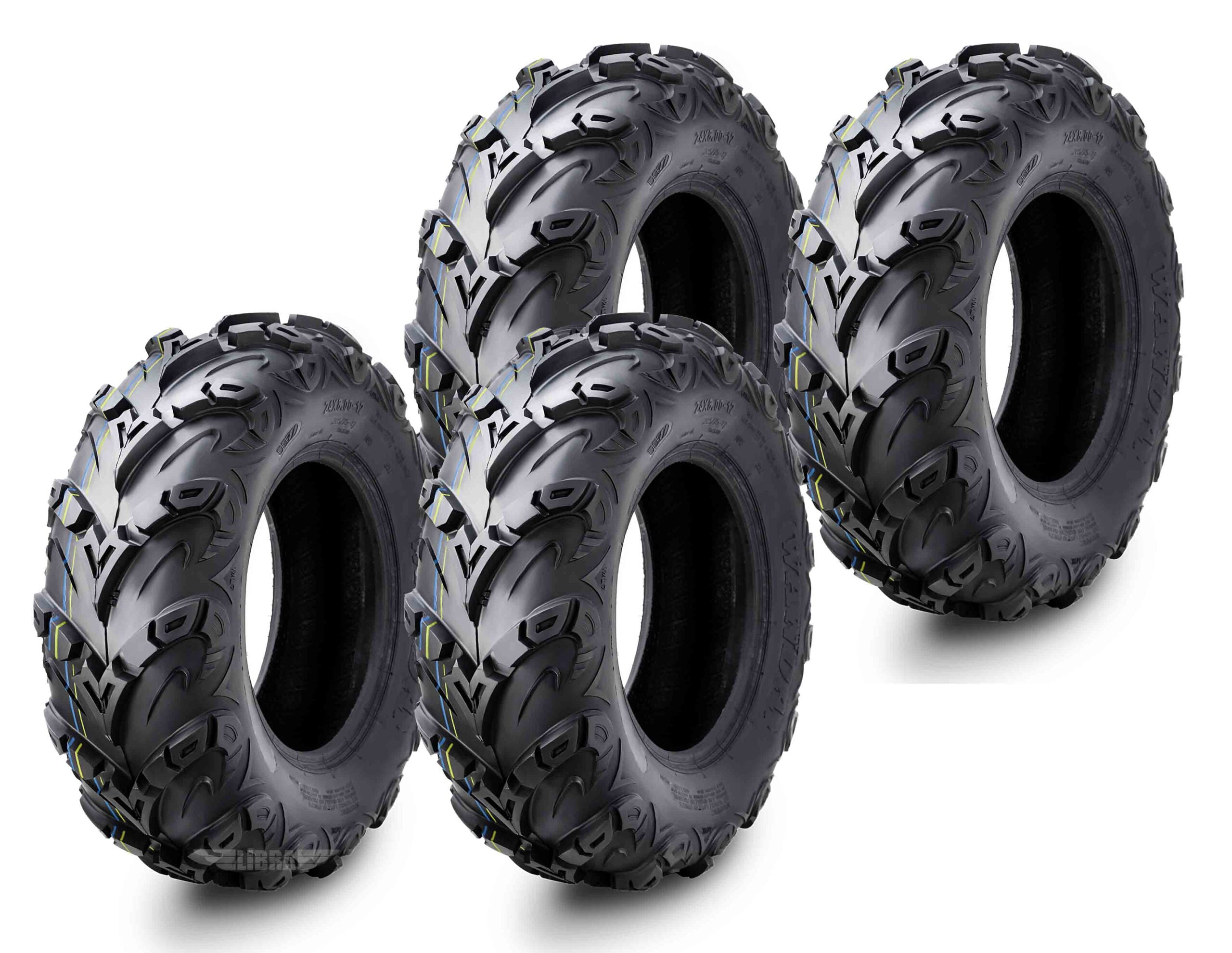WANDA Premium 8 Ply ATV Tires 24x8-12 24x8x12 Front & Rear Mud Sling ...