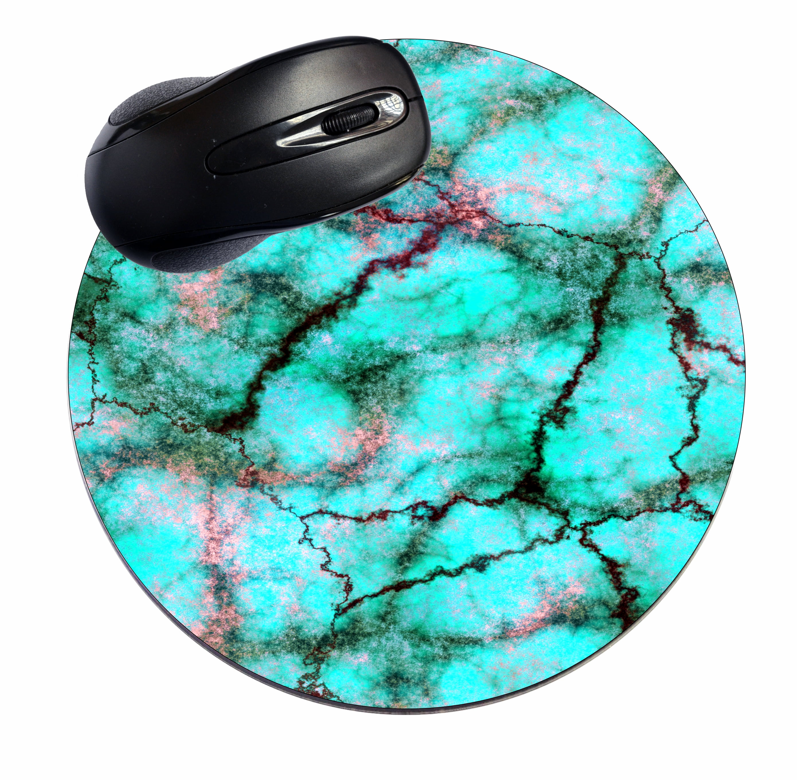 Mouse Mat Pad Mousepad Cute Desk Round Circle Mousemat Turquoise Blue ...