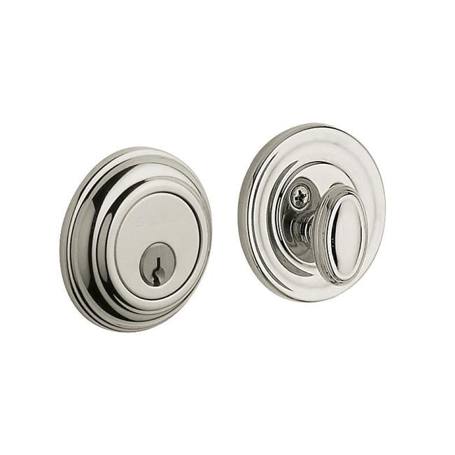 Baldwin 8231055 Traditional Deadbolt Lock - Lifetime Polished Nickel ...