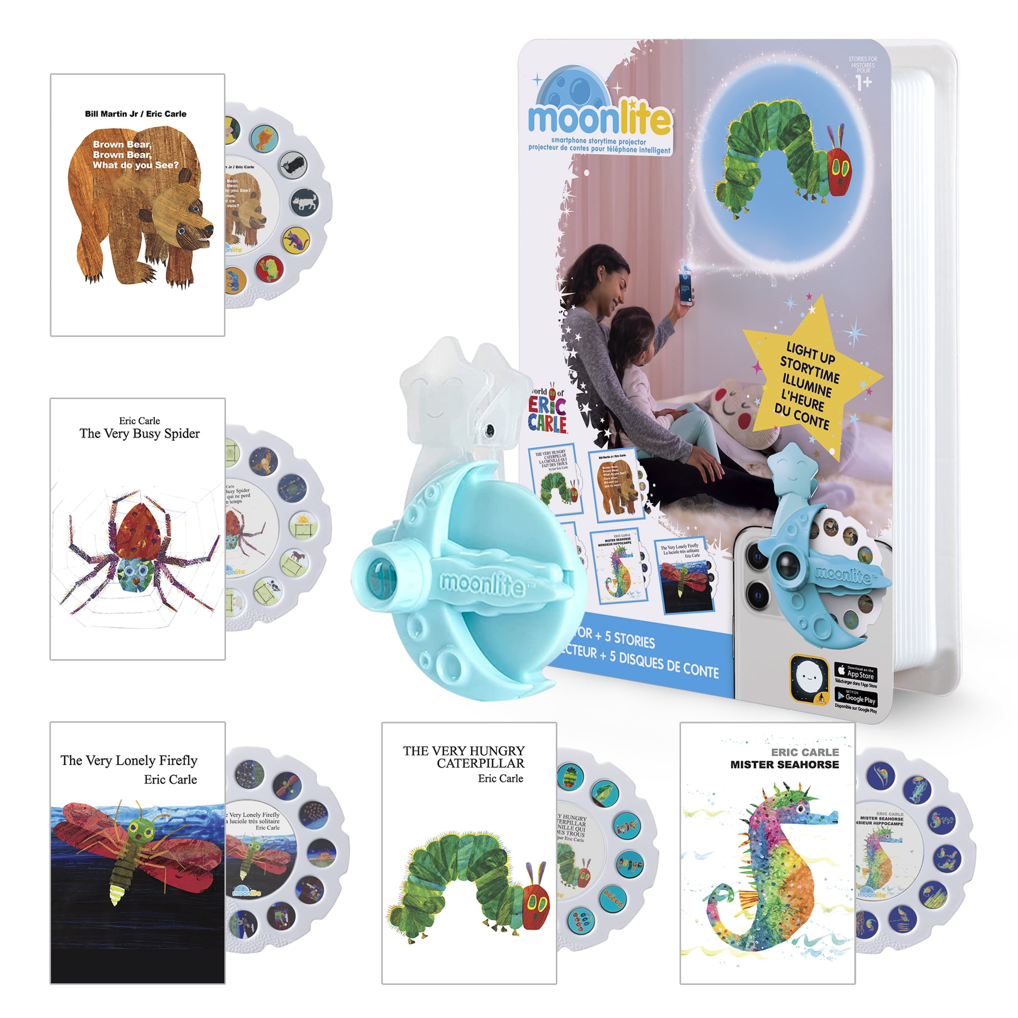 Moonlite Storytime Projector with 5 Eric Carle Stories for Kids, Gift ...