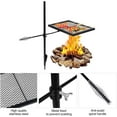 Lineslife Swivel Campfire Grill, Adjustable Heavy Duty Steel Grate Fire ...