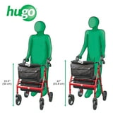 Hugo Elite Rollator Rolling Walker with Seat, Backrest and Saddle Bag ...