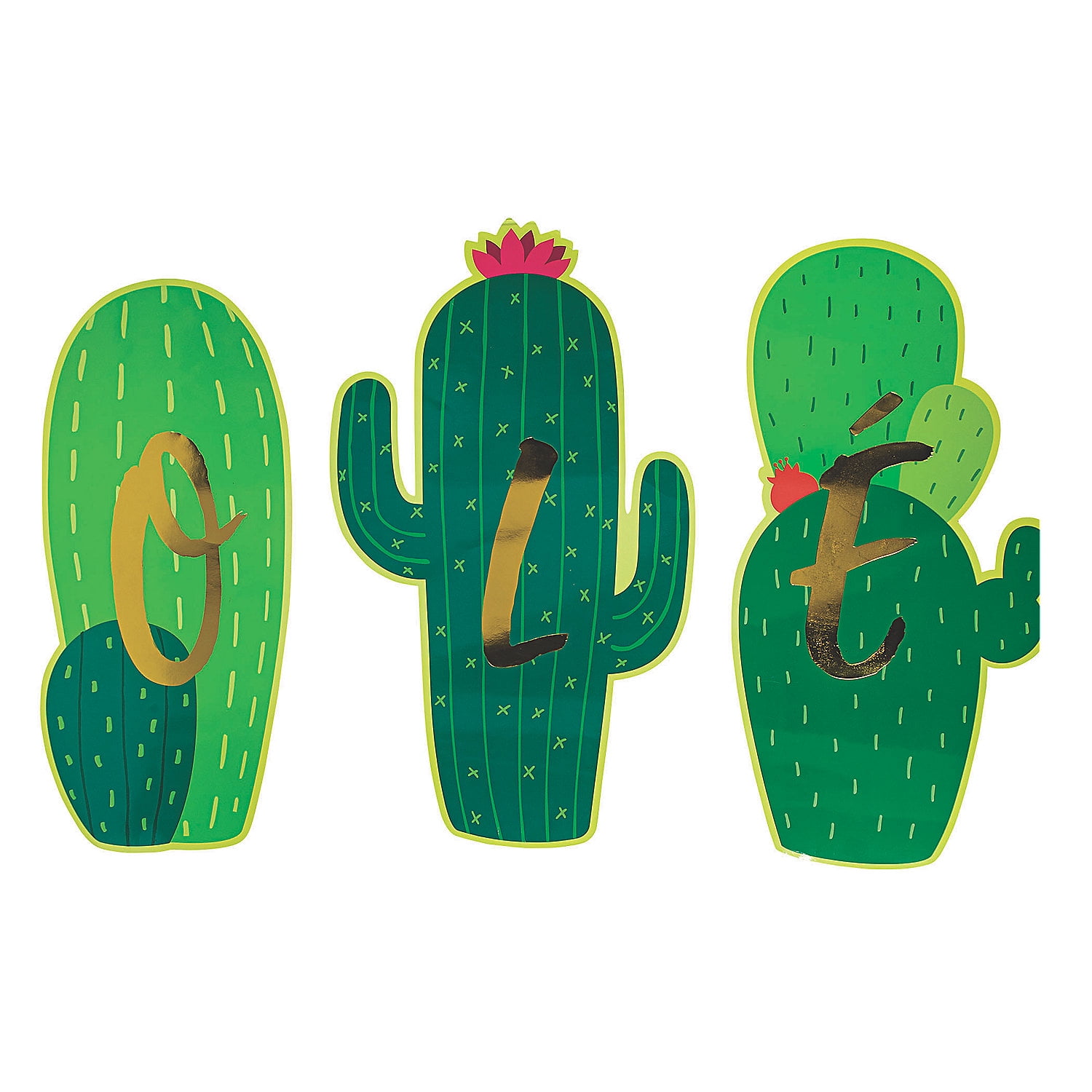 Fiesta Cactus Ole Cutouts - Party Decor - 3 Pieces - Walmart.com