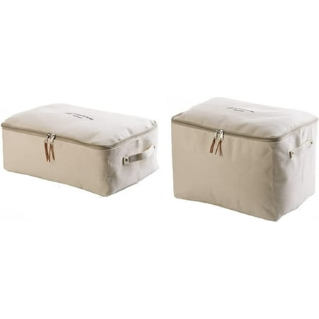 Rigid Collapsible Fabric Under Bed Storage Box with 6 Handles, Zipper ...