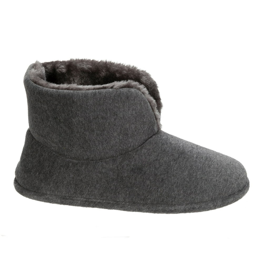Dearfoams - Dearfoams Printed Velour Bootie Slippers with Memory Foam ...