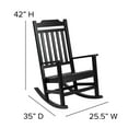 Emma + Oliver All-Weather Poly Resin Rocking Chair in Black - Patio and ...