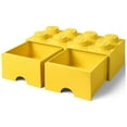LEGO Storage Brick 8 (2 Drawers) - Bright Yellow - Walmart.com