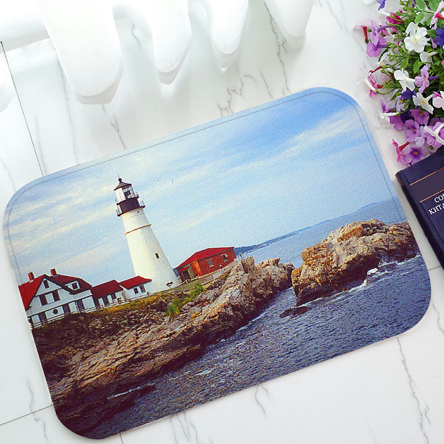 ECZJNT Portland Head Lighthouse in Portland Maine Doormat Bath Mat Rug ...