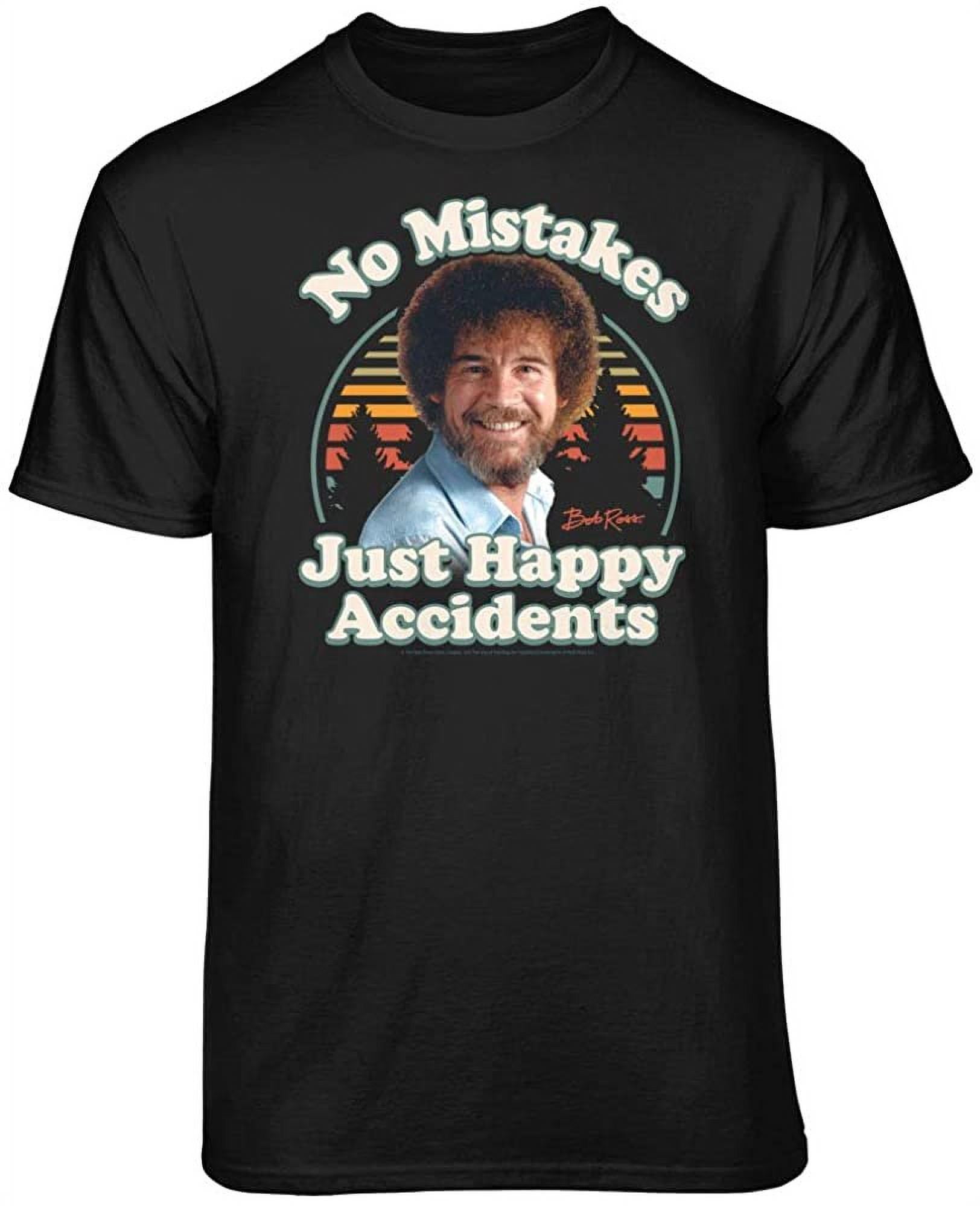 Teelocity Bob Ross No Mistakes Just Happy Accidents Black Short Sleeve ...