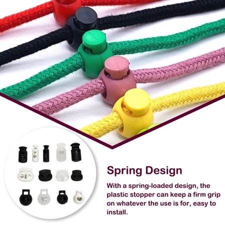 ziyahi 100 Pieces Plastic Stopper Shoelace Cord Lock Single Double Cord ...