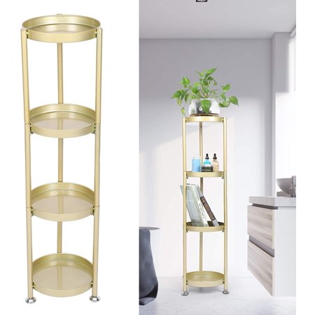 Sepeda Round Bathroom Storage Floor Shelf,4 Tier Floor Standing Corner ...
