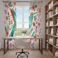 Boho Floral Bird Sheer Curtains for Living Room Bedroom, Leaf Colorful ...