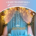 10x10ft Pink Blue Tulle Backdrop Curtain with String Lights, Wrinkle ...
