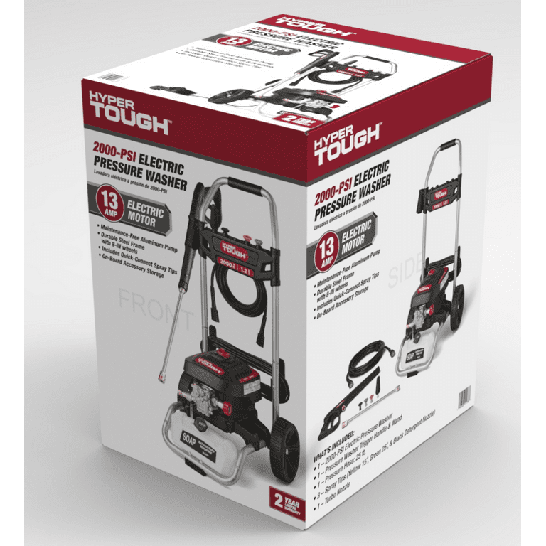 Hyper Tough 2000 PSI at 1.2 GPM 120 V Electric Powered Cold Water Pressure Washer Walmart
