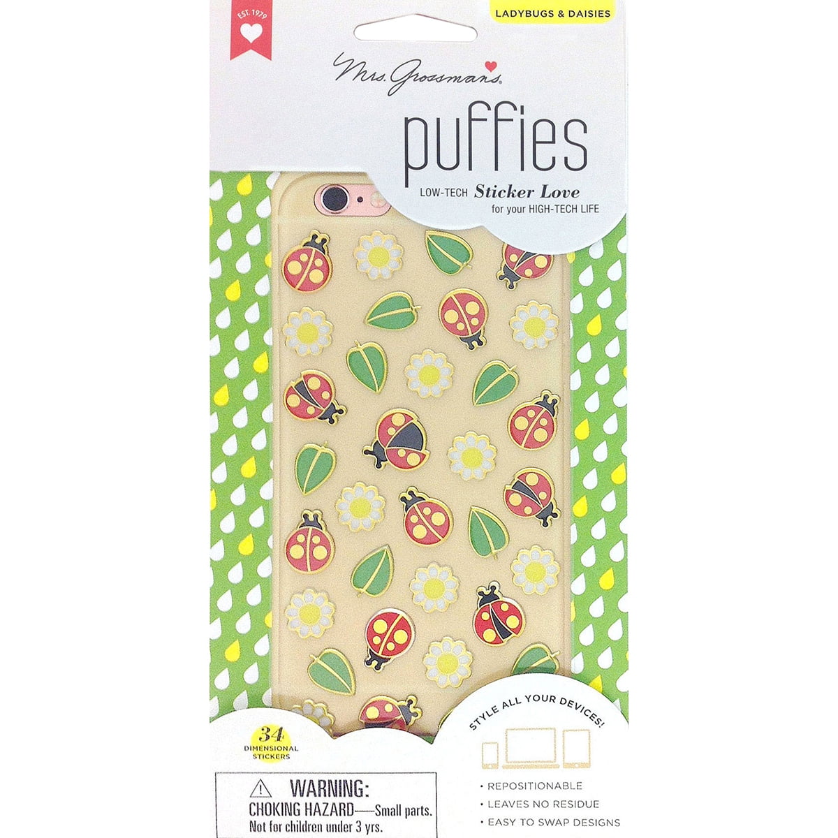 Mrs Grossman Mrs Grossmans Puffies Stickers Ladybugs And Daisies