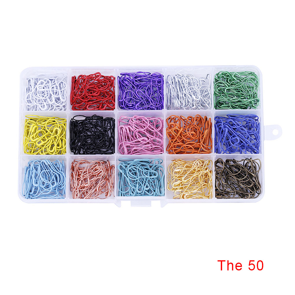 750pcs 15 Colors Safety Pins Knitting Marking Locking Clips Gourd DIY ...