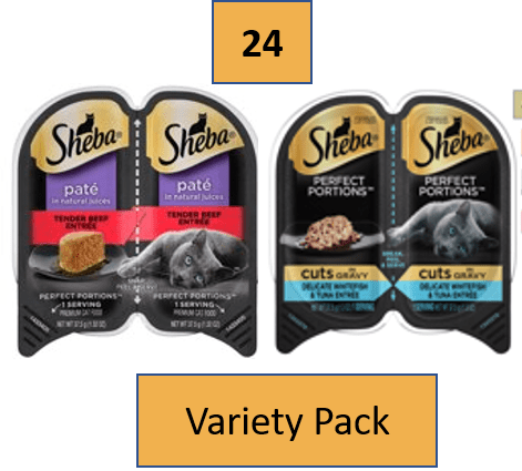 (24 Pack) Sheba Perfect Portions Pate and Gravy Cuts Surf & Turf Wet ...