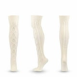 Lovskoo Thigh High Socks Extra Long Over The Knee Thermal Winter Solid ...