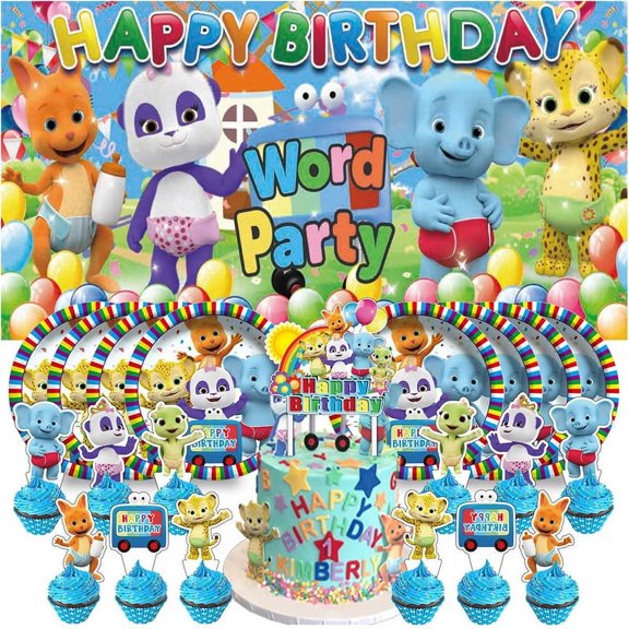 Word Party Birthday Party Supplies Balloons Paper Plates Decoration ...