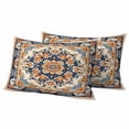 Blue Burnt Orange Boho Outdoor Waterproof Throw Pillow Covers 20x12 Set ...