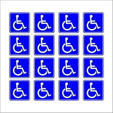 Uxcell 6x6 Inch Handicap Sign Stickers, Vinyl Accessible Sign Disabled ...