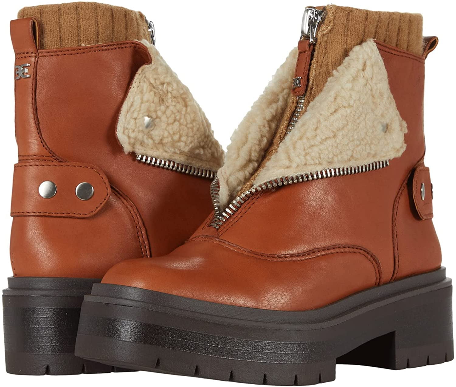 Sam Edelman Womens Linds Zipper Chelsea Boots 5 Tawny Brown - Walmart.com