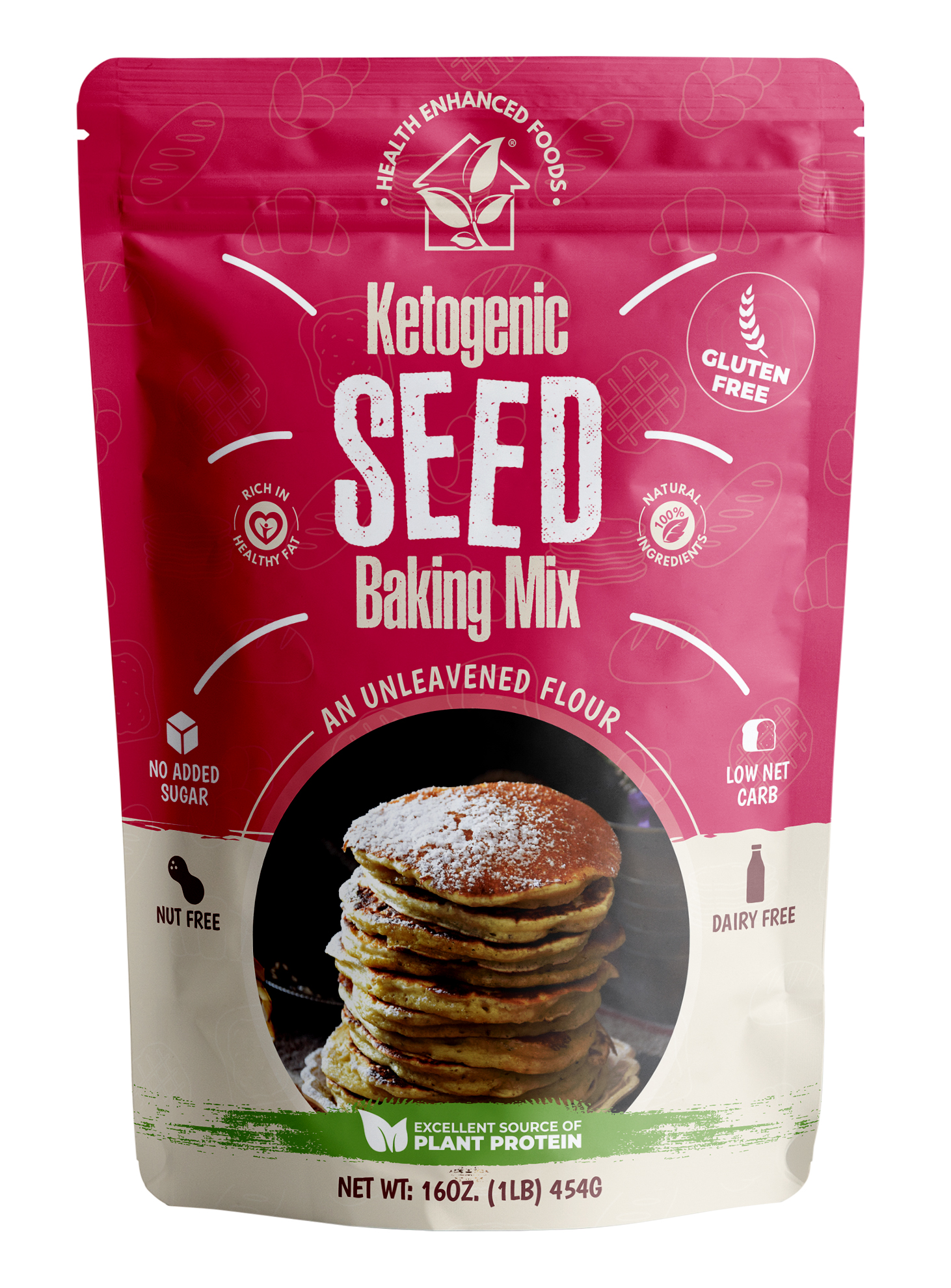 Ketogenic Seed Baking Mix: (2 Packs-16oz/454g) Keto, Vegan, Low Net ...