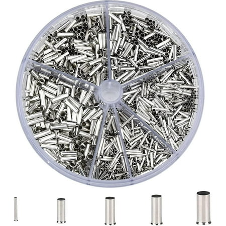 Xizioo 1900 Pcs Uninsulated Wire Ferrules Butt Connectors Crimp ...