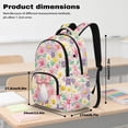 FKELYI 3D Floral Baseball Pink Bow Print 17 Inch School Backpack for ...