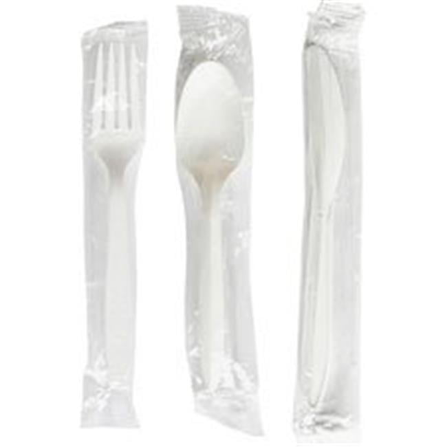 1 Knife Medium Weight Individual Wrapped Eating Utensils, White ...
