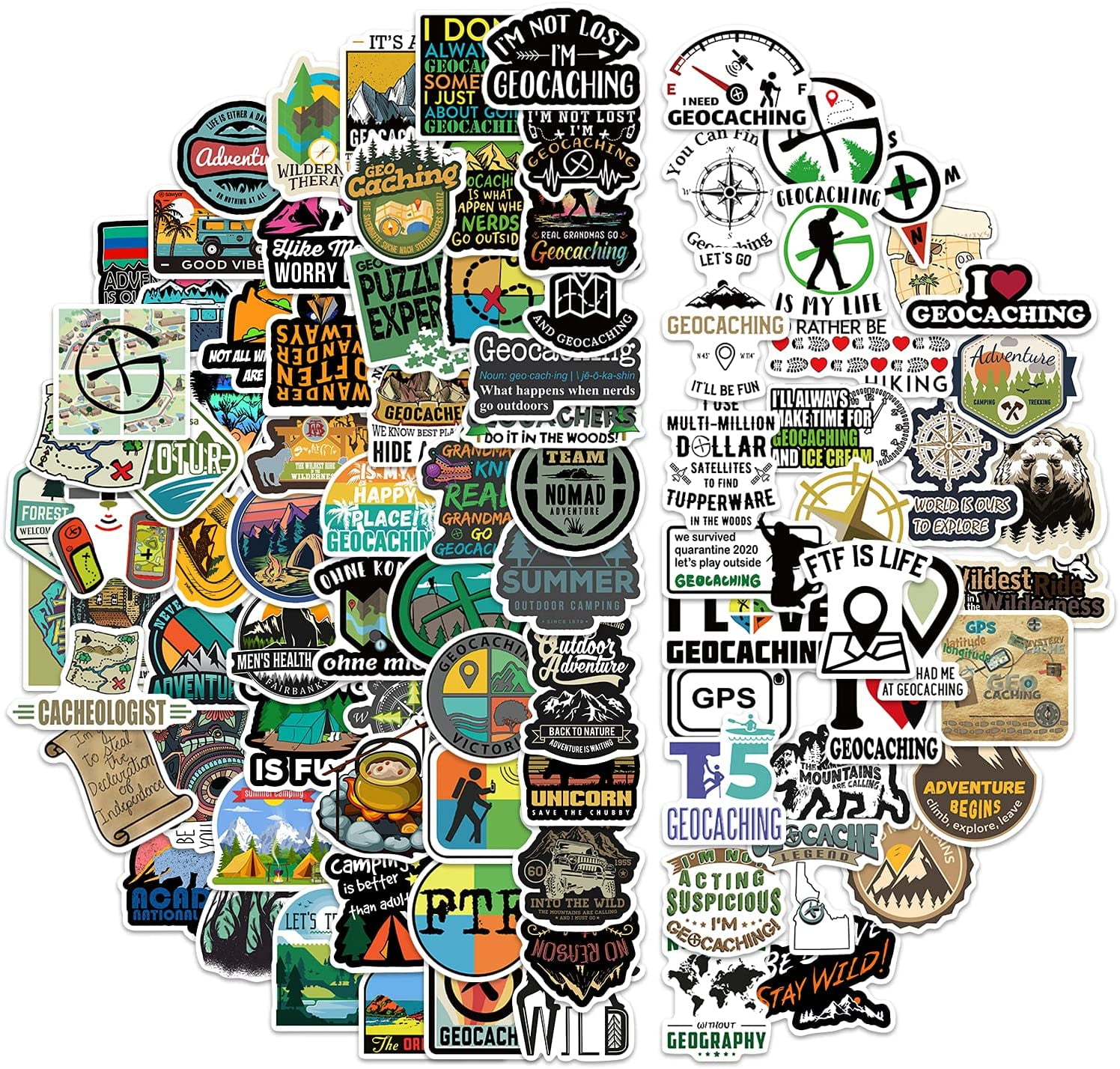 Adventure Camping Stickers Pack Outdoor Style DIY Stickers VSCO 100PCS ...