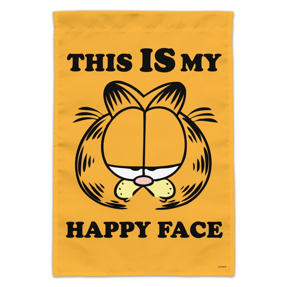 Garfield This IS My Happy Face Garden Yard Flag - Walmart.com