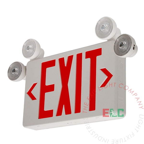 LFI Lights | Extra Compact Red Exit Sign Emergency Light Combo | ALL ...