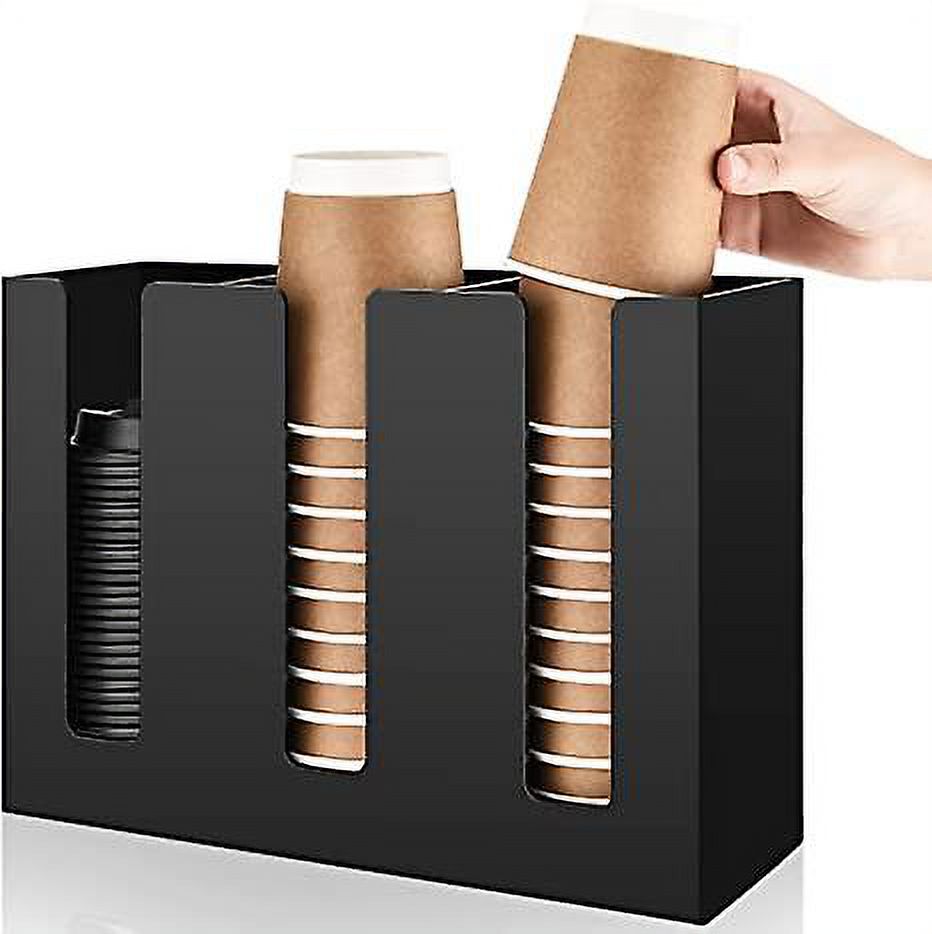 3 Compartment Coffee Cup Dispenser Organizer Paper Cup Cover Sleeve ...