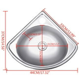 Miumaeov Stainless Steel Triangle Corner Narrow Sink Wall Mount Mini ...