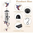 Large Hummingbird Wind Chimes Outdoor Garden Decor Black Aluminum Tubes ...