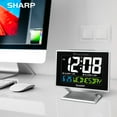Sharp Digital Atomic Alarm Clock with Easy Set, Battery Backup, Color Display, Day/Week Time ...
