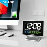 Sharp Digital Atomic Alarm Clock with Color Display, Calendar, Day of ...