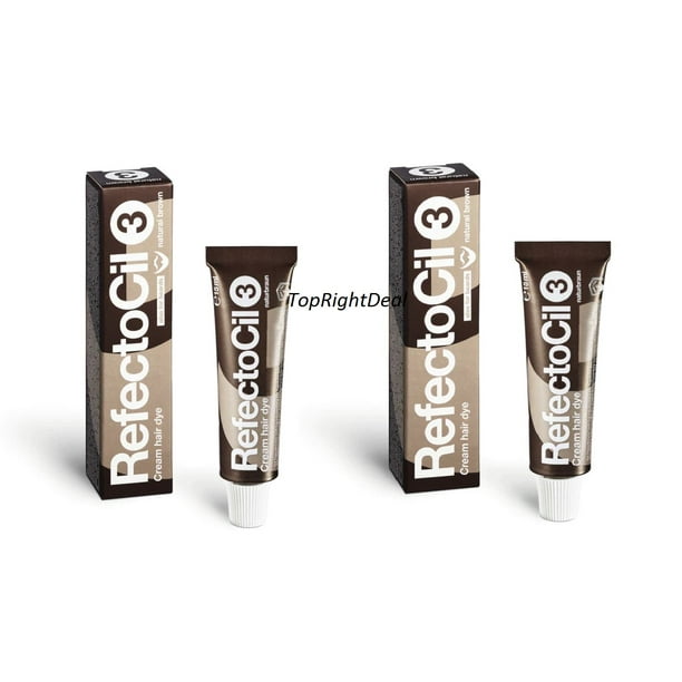 2 Pack of - RefectoCil Cream Hair Dye #3 (Natural Brown) - Walmart.com