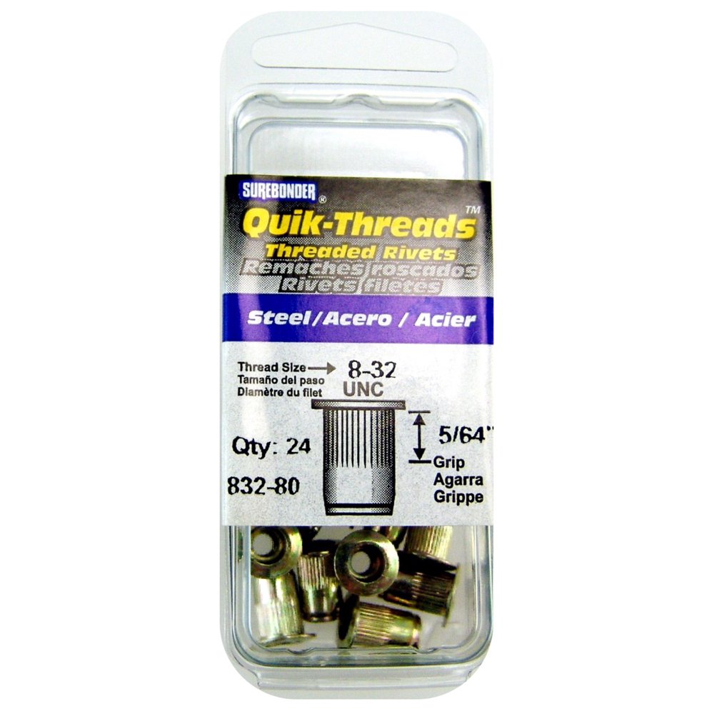 FPC CORPORATION 832-80 8-32 Steel Threaded Insert - Walmart.com ...